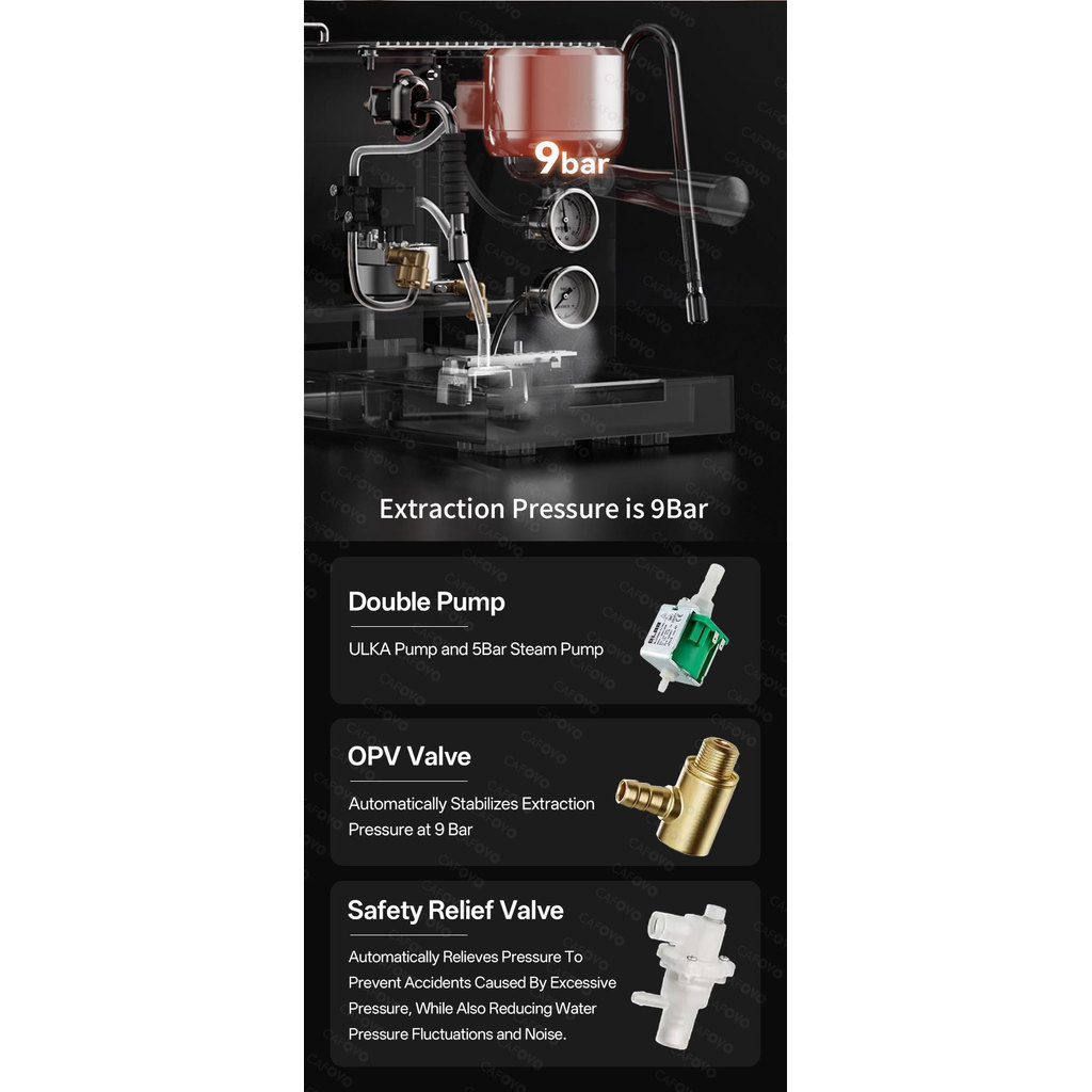 Jual CAFOVO E120 9Bar Commercial Dual Boiler Espresso Machine ULKA Pump ...