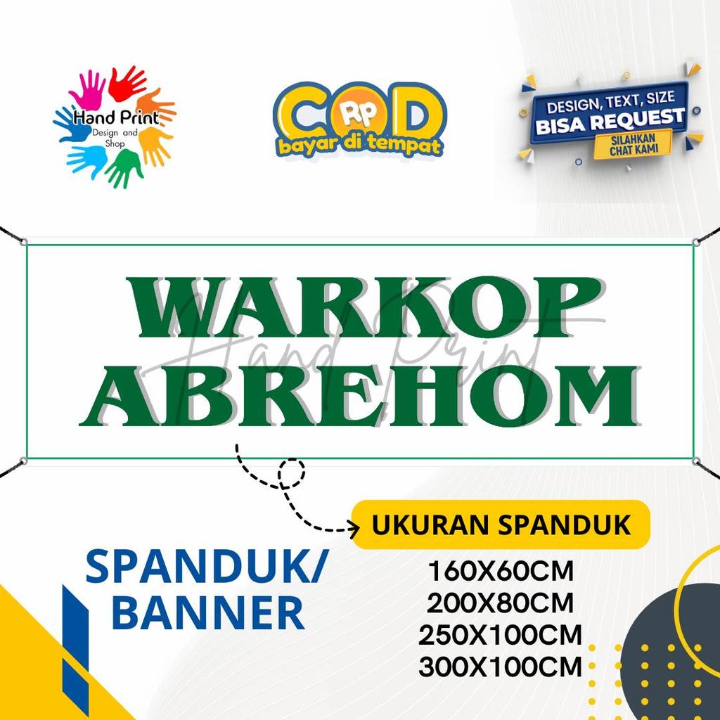 Jual Cetak Spanduk Banner Warkop Abrehom Putih MMT Spanduk Custom ...