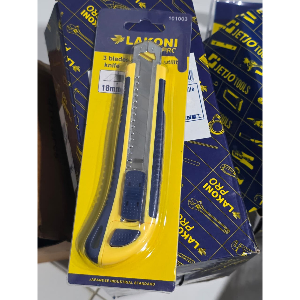 Jual Pisau Cutter Otomatis 18mm JETJO TOOLS 101003 / 3 Blades Auto-Load ...