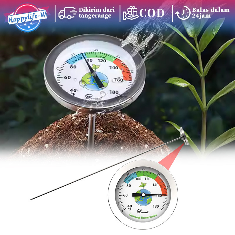 Jual Pengcek Suhu Tanah Panjang Probe 50cm Thermometer Tanah Termometer ...