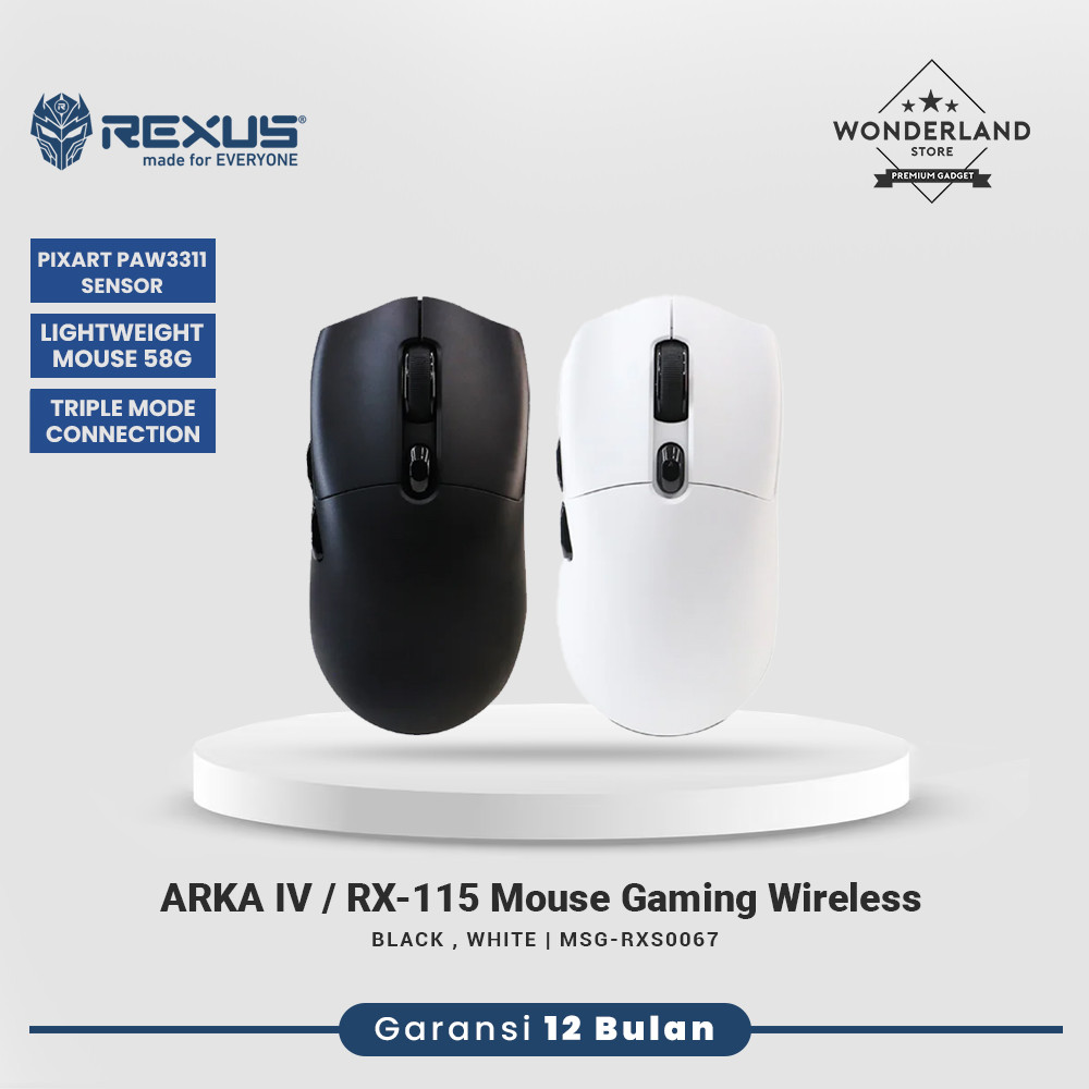 Jual Rexus ARKA IV / RX-115 Mouse Gaming Wireless Triple Connection ...