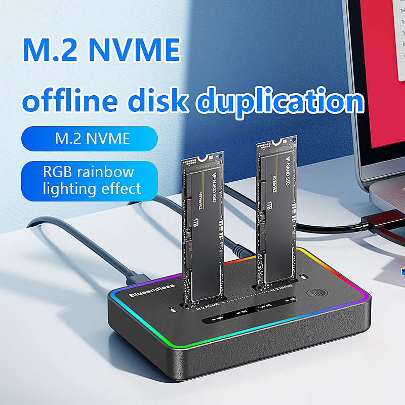 Jual Blueendless Dual-Bay M.2 NVME SSD Clone Docking Station 20Gbps ...