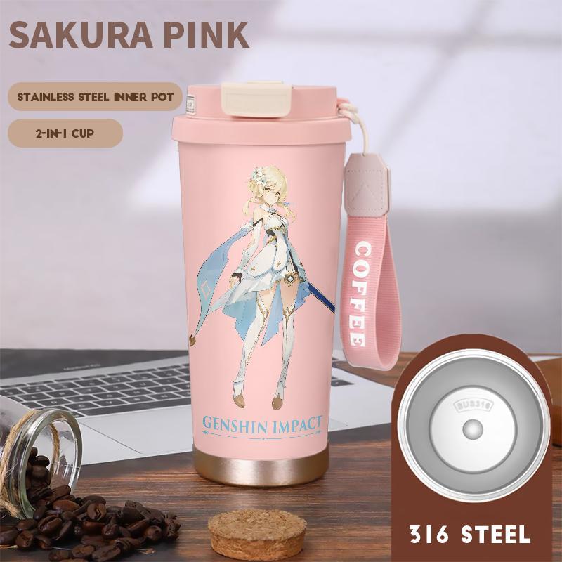 Jual Tumbler Genshin Impact Lumine Zhongli Fischl Barbara Xiao Botol ...