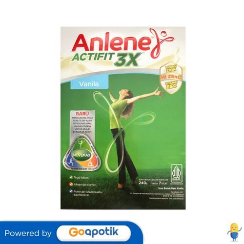 Jual Anlene Actifit 3x Rasa Vanilla 240 Gram Box | Shopee Indonesia