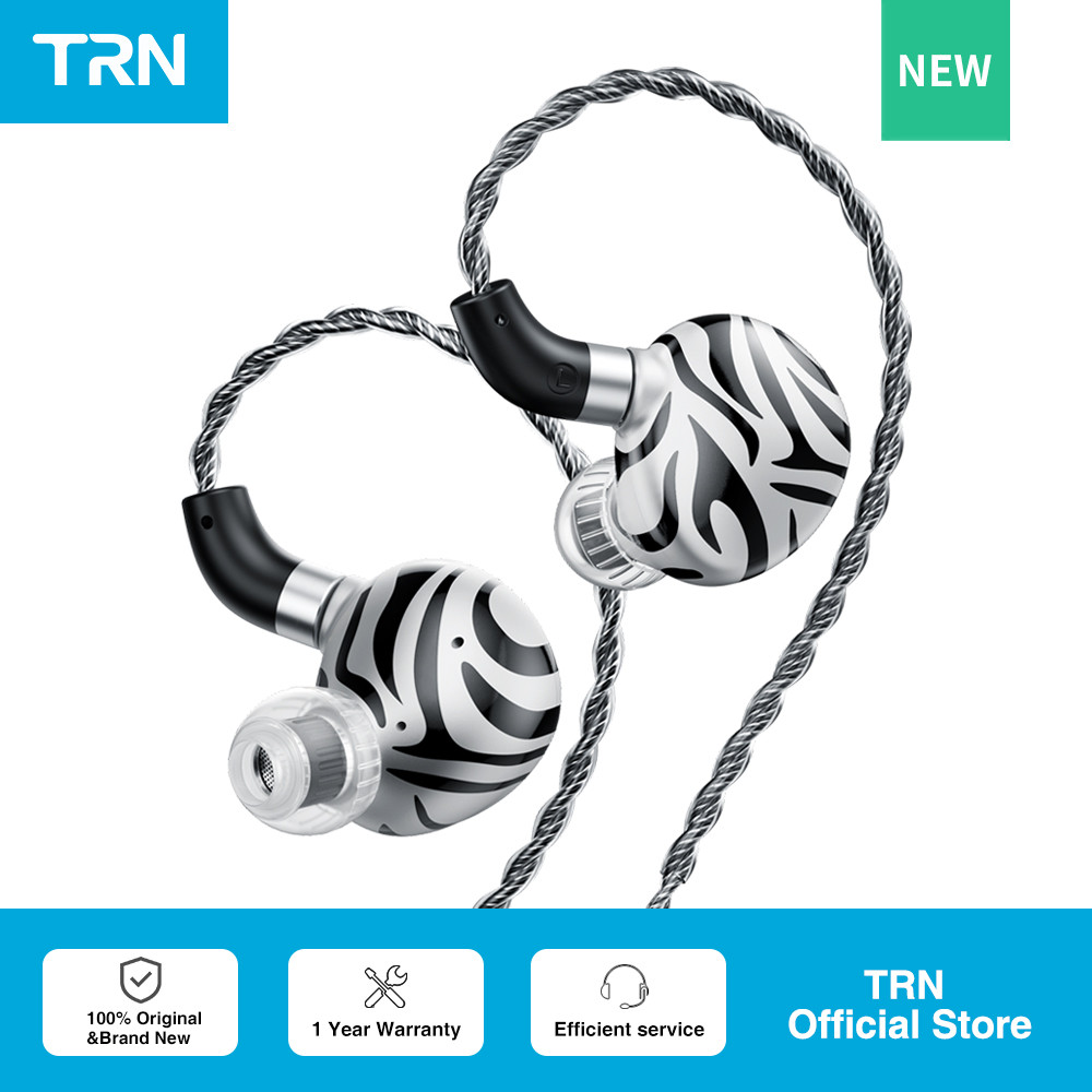 Jual TRN New White Tiger In Ear Earphones Hybrid Dual Dynamic Driver ...