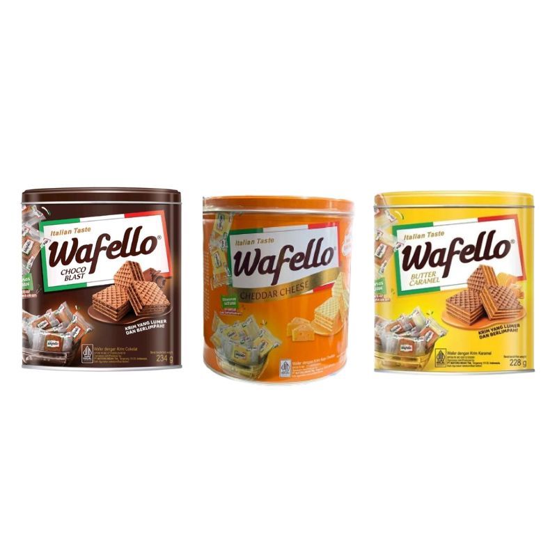 Jual Wafello Kaleng 234g/228g - Wafer Dengan Krim Berbagai Rasa Dan ...
