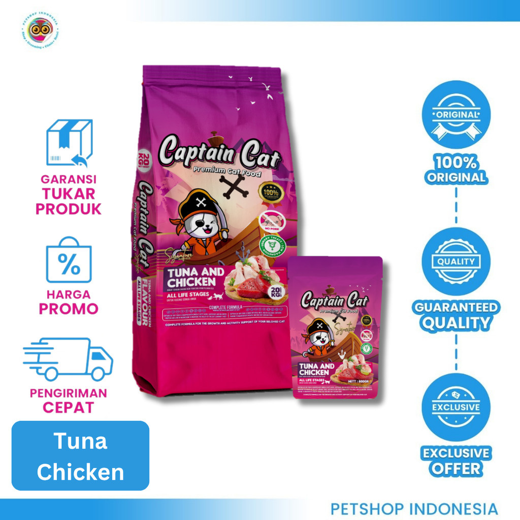 Jual Captain Cat Dry Food Repack 800gr - Makanan Kucing All Life Stages ...