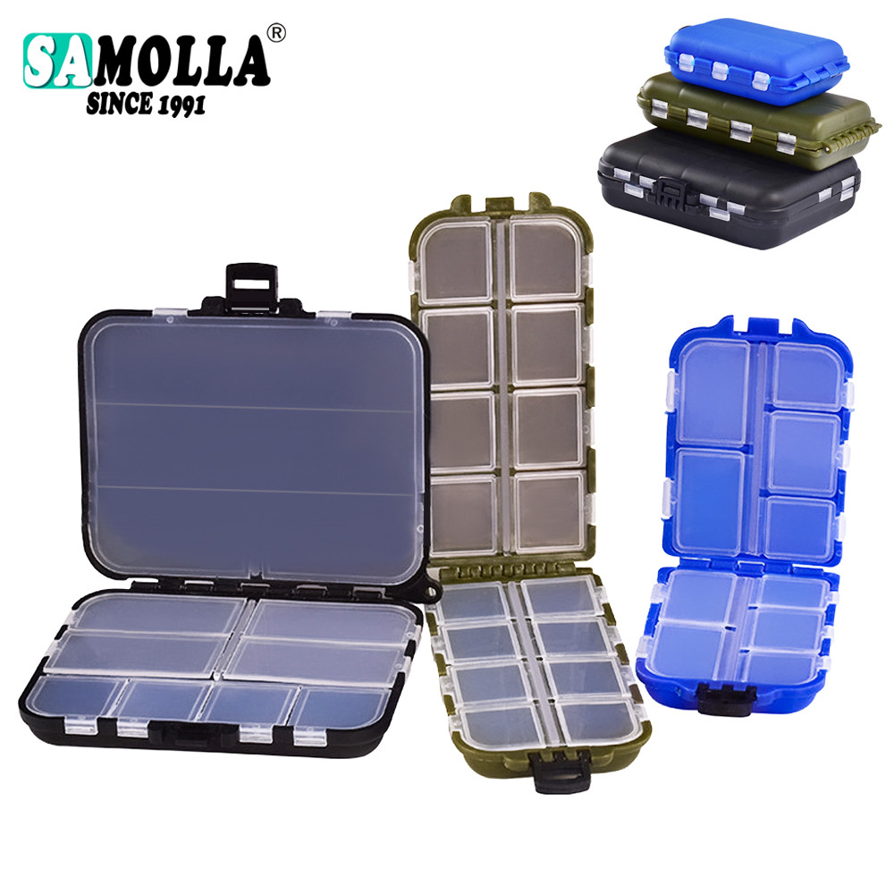 Jual SAMOLLA 1pc Waterproof Mini Fishing Tackle Box With Multiple ...