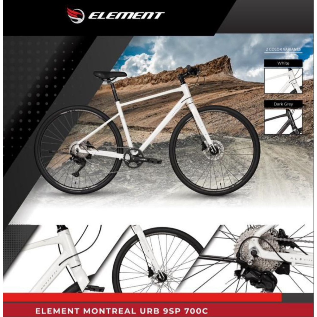 Jual SEPEDA ELEMENT HYBRID MONTREAL URB SHIMANO CUES 9SP NEW | Shopee ...