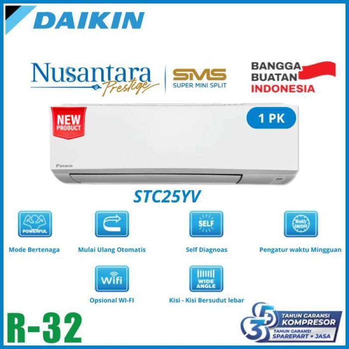 Jual AC DAIKIN 1 PK STANDART STC25YV MADE IN INDONESIA NEW TYPE 2025 ...