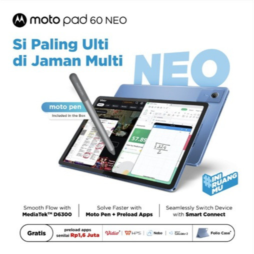 Jual TABLET MOTOROLA MOTOPAD 60 NEO MEDIATEK HELIO G85 4GB 128GB UFS 2. ...