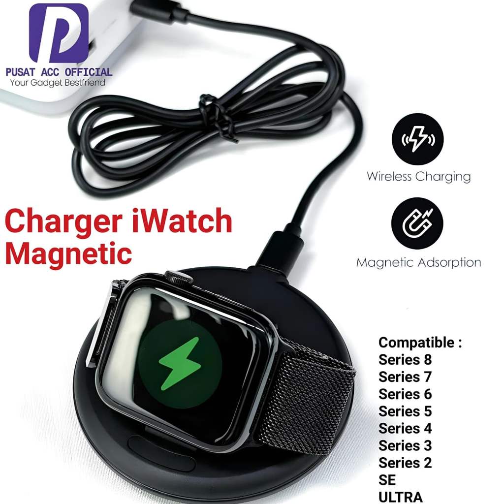 Jual Charger iWatch USB Type C Wireless Compatible Universal Series 2 3 ...