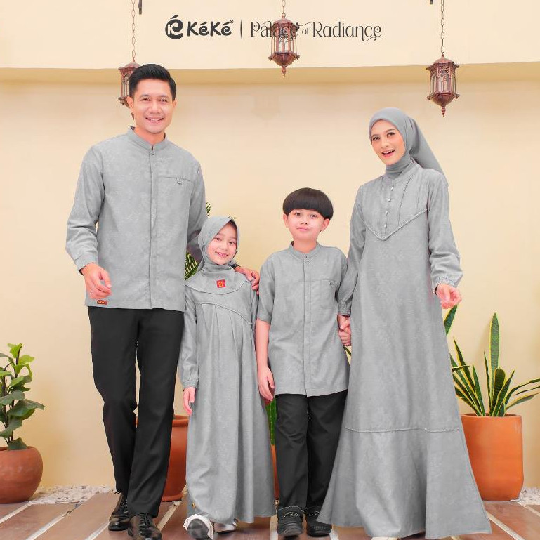 Jual KEKE Sarimbit Keluarga Lebaran 2026 Tihara Silver Koko Gamis Anak ...
