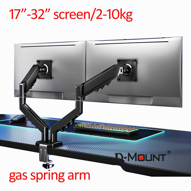 Jual D290 metal 1332 dual monitor desktop stand mount gas spring arm ...