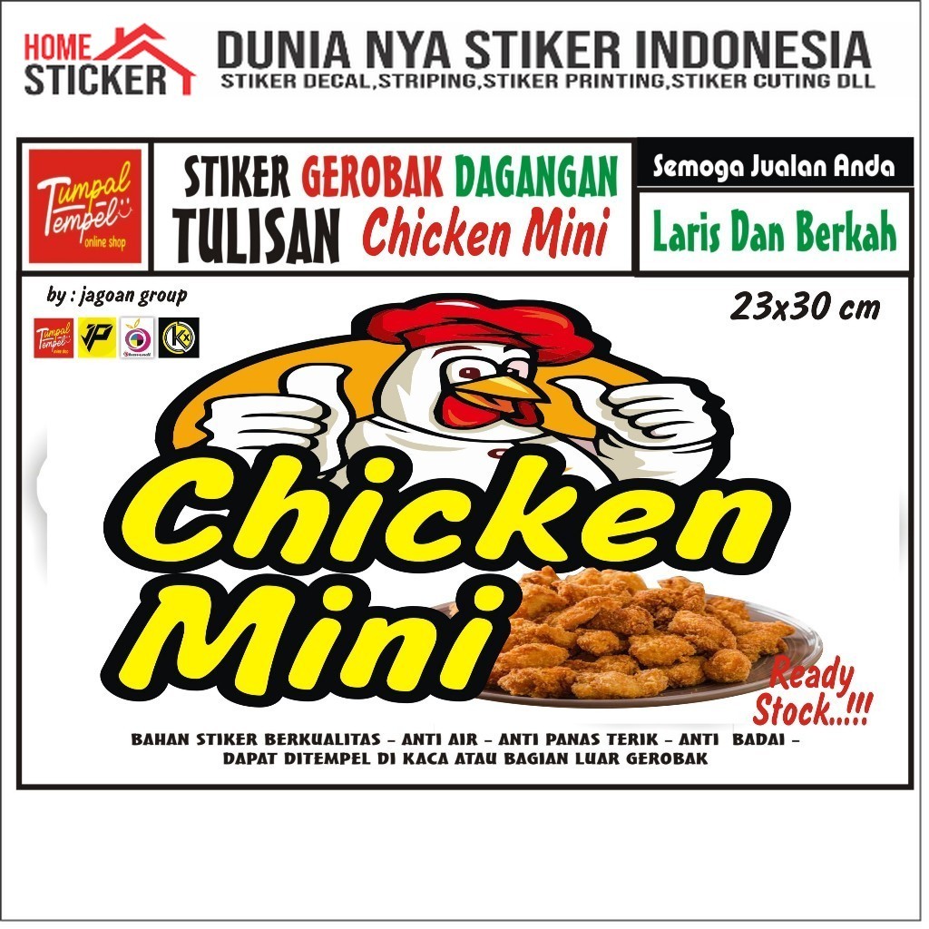 Jual Sticker Kaca Gerobak Tulisan Chicken Mini | Shopee Indonesia