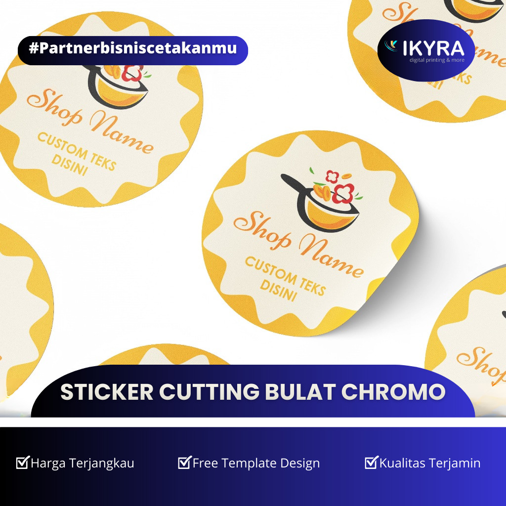 Jual CETAK STIKER CROMO / LABEL BULAT LABEL NAMA LABEL MAKANAN TOPLES ...