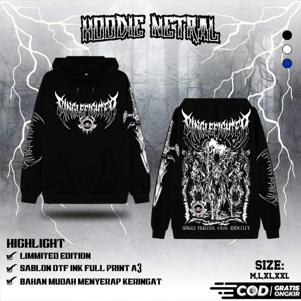 Jual Hoodie Distro Netral Single Fighter Our Identity Desain Kekinian ...