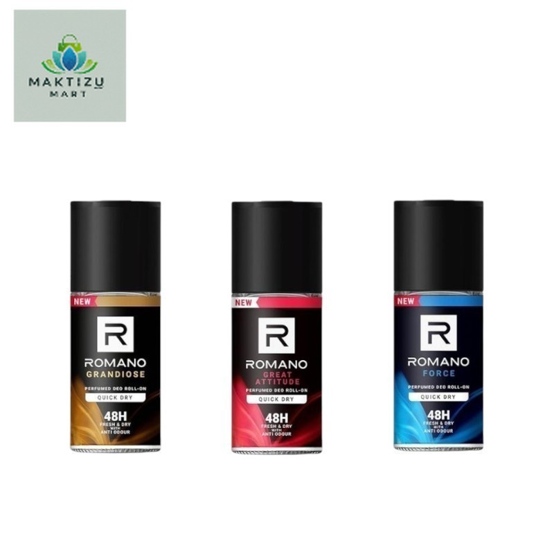 Jual ROMANO PERFUMED DEO ROLL ON QUICK DRY 50ML ALL VARIAN MKT | Shopee ...