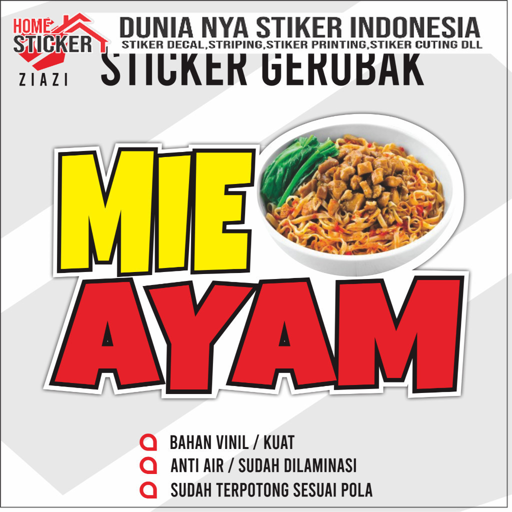 Jual Sticker Etalase Sticker Gerobak Sticker Nama Usaha Sticker MIe ...