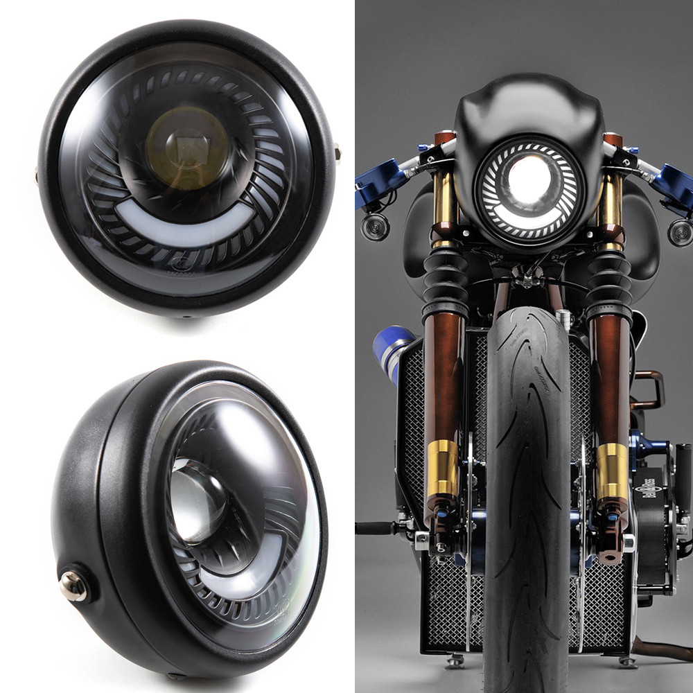 Jual Universal Led Motorcycle Hi&Lo Beam DRL Head Lamp Retro Vintage ...