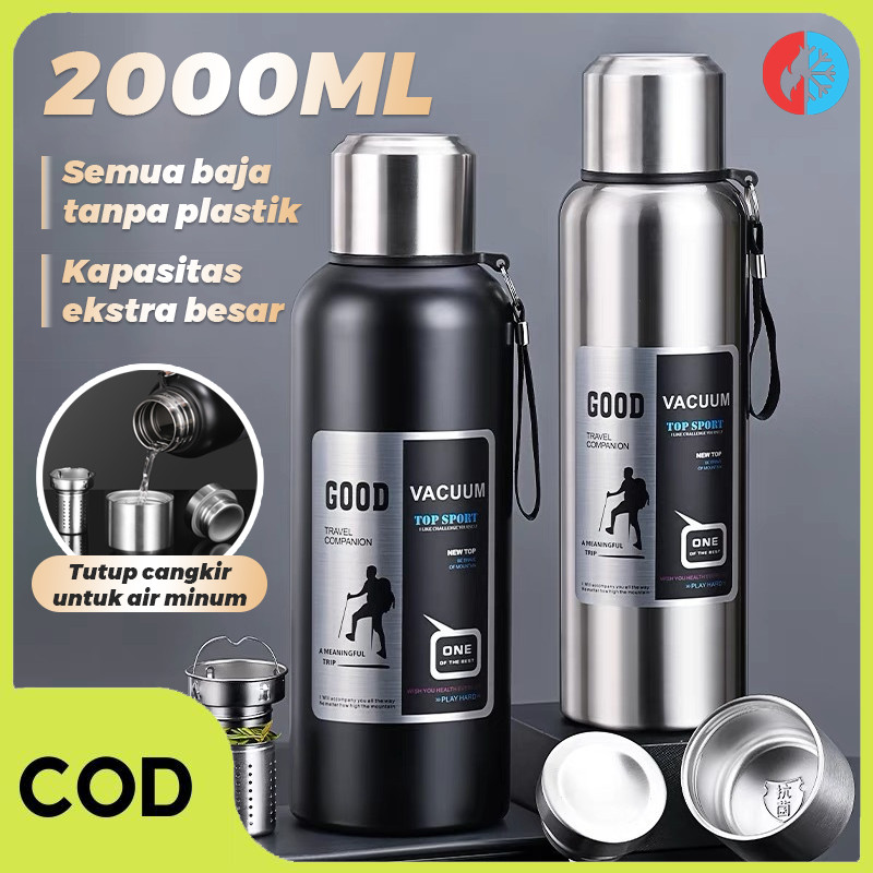 Jual [COD] Botol Minum 2L Termos Premium Panas Dingin Kapasitas Besar ...