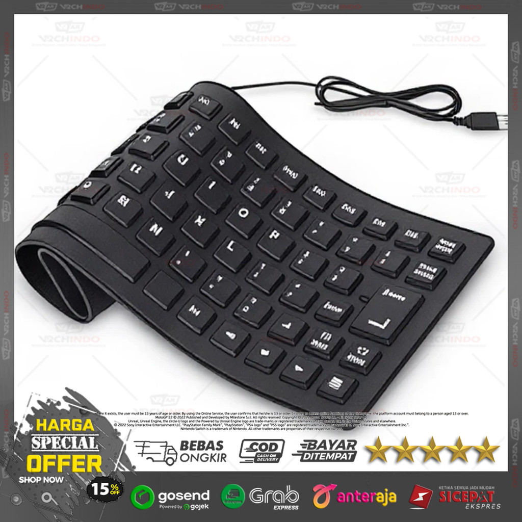 Jual Keyboard Fleksibel USB Silikon – Portable Flexible Keyboard Anti ...
