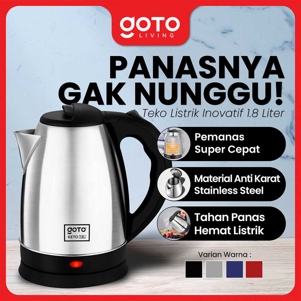 Jual (Promo Special) Goto Keto Electric Kettle Teko Listrik Stainless ...