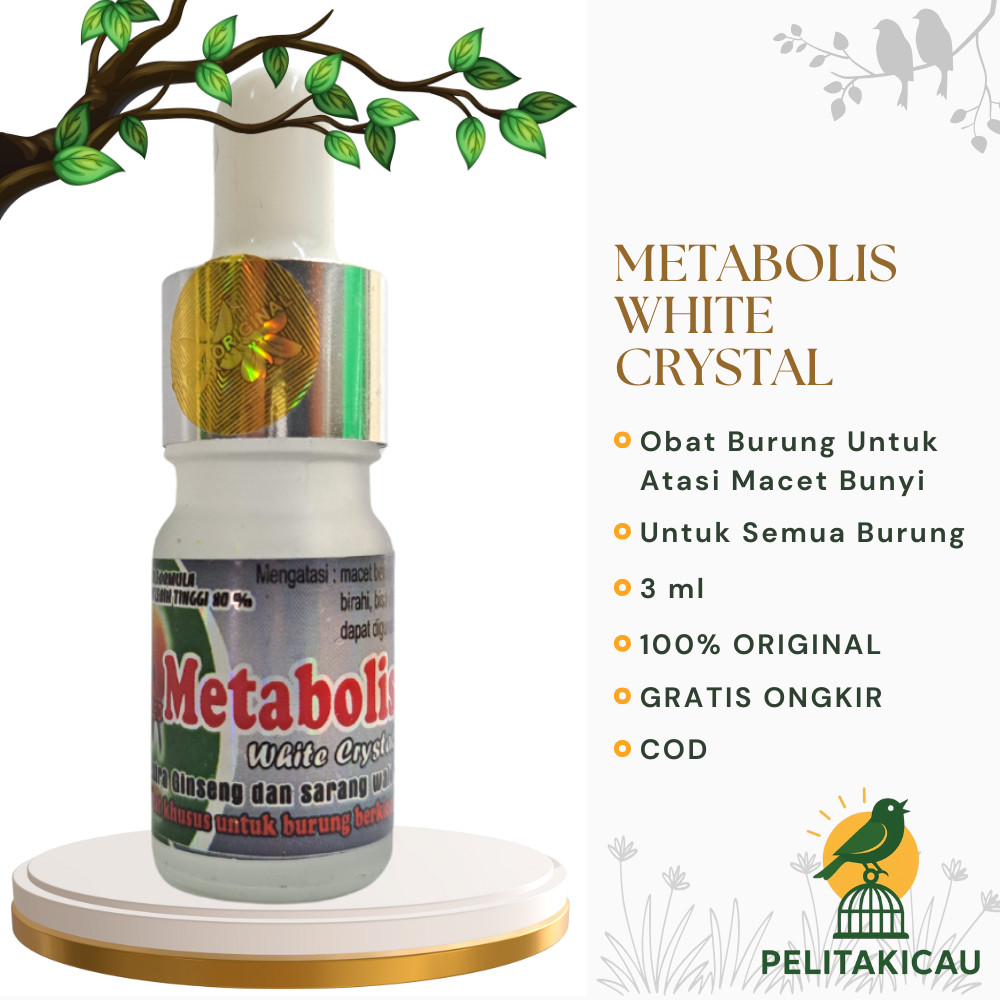 Jual Metabolis White Crystal Vitamin Burung Stabilkan Burung yang Drop ...