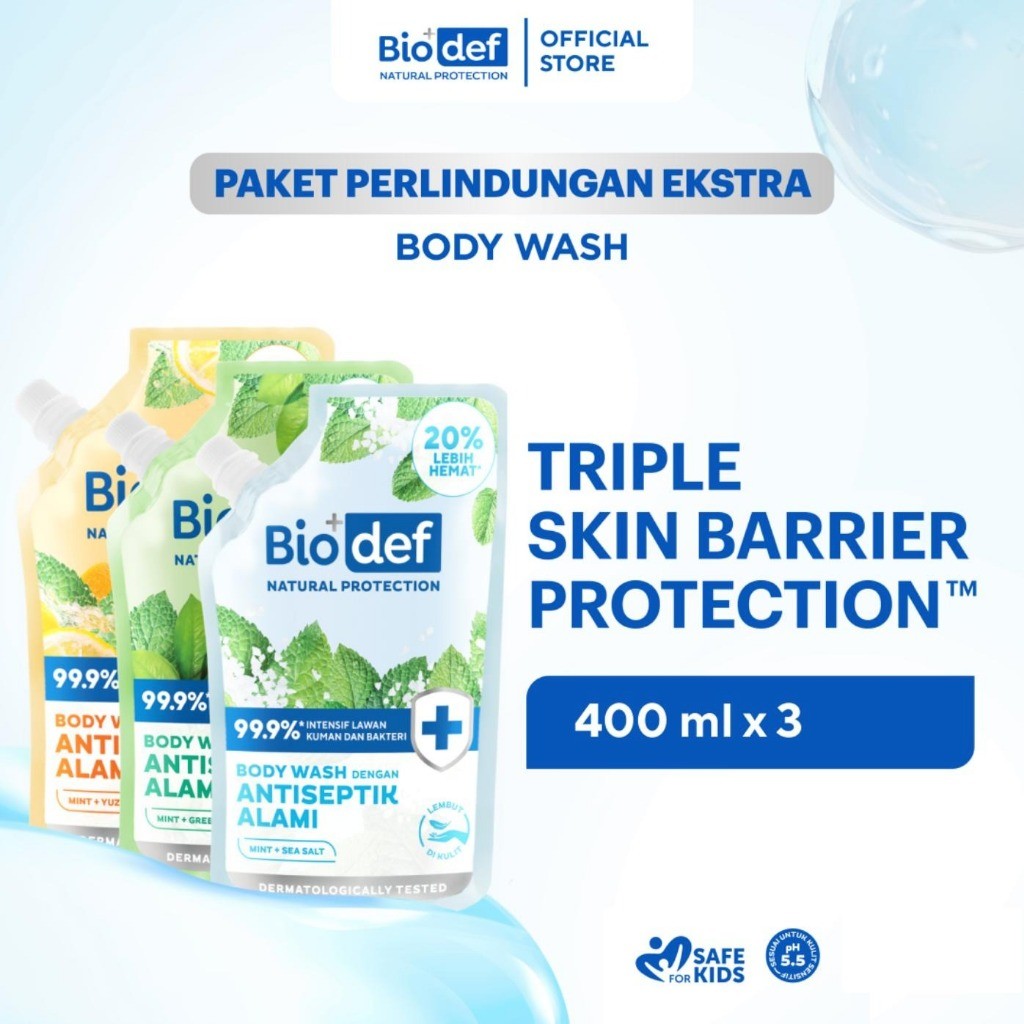 Jual [SPECIAL LIVE] Triple Pack Biodef Gentle Body Wash 400ml x 3pc ...