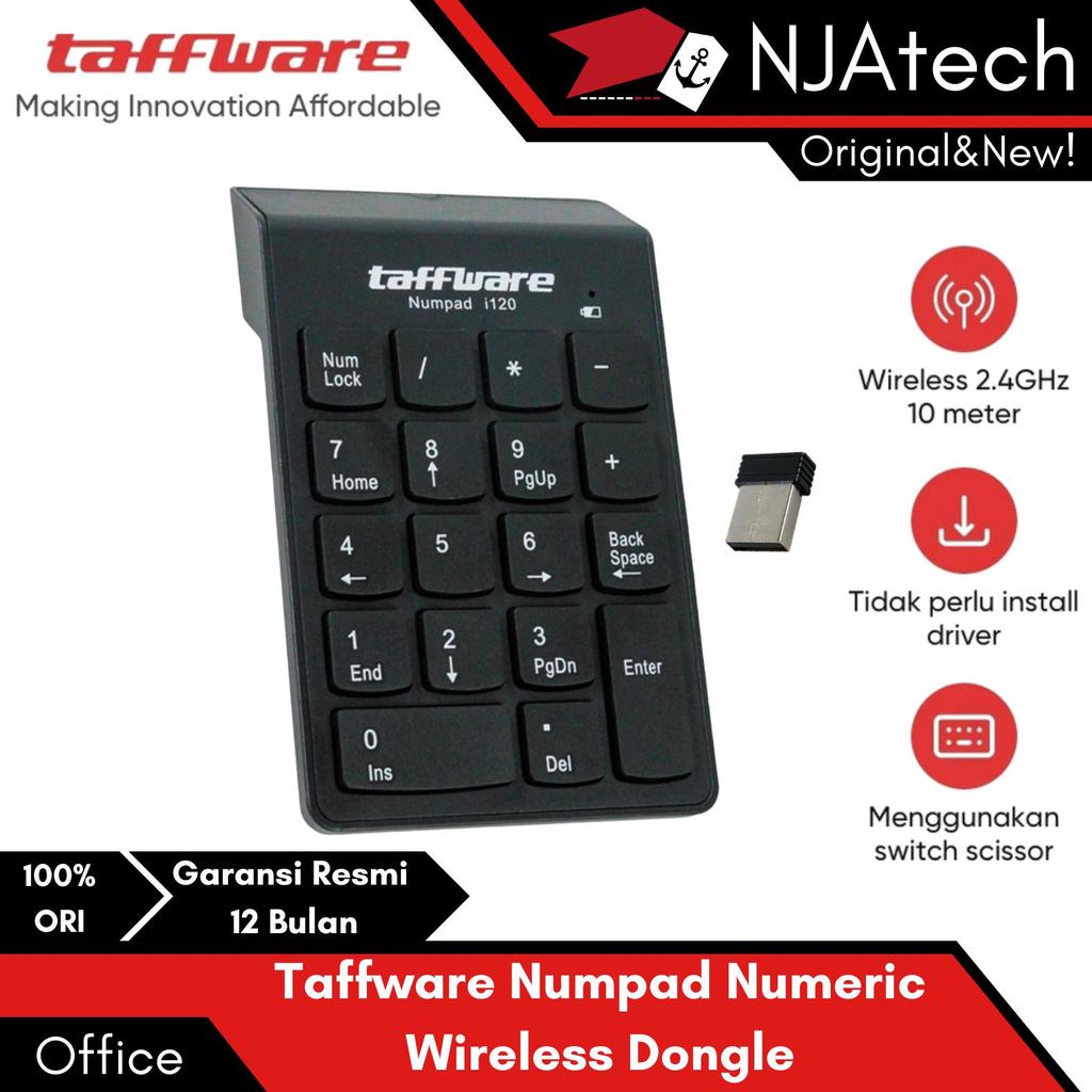 Jual Taffware Wireless Numpad Keypad Numeric Dongle 2.4GHz 10 Meter ...