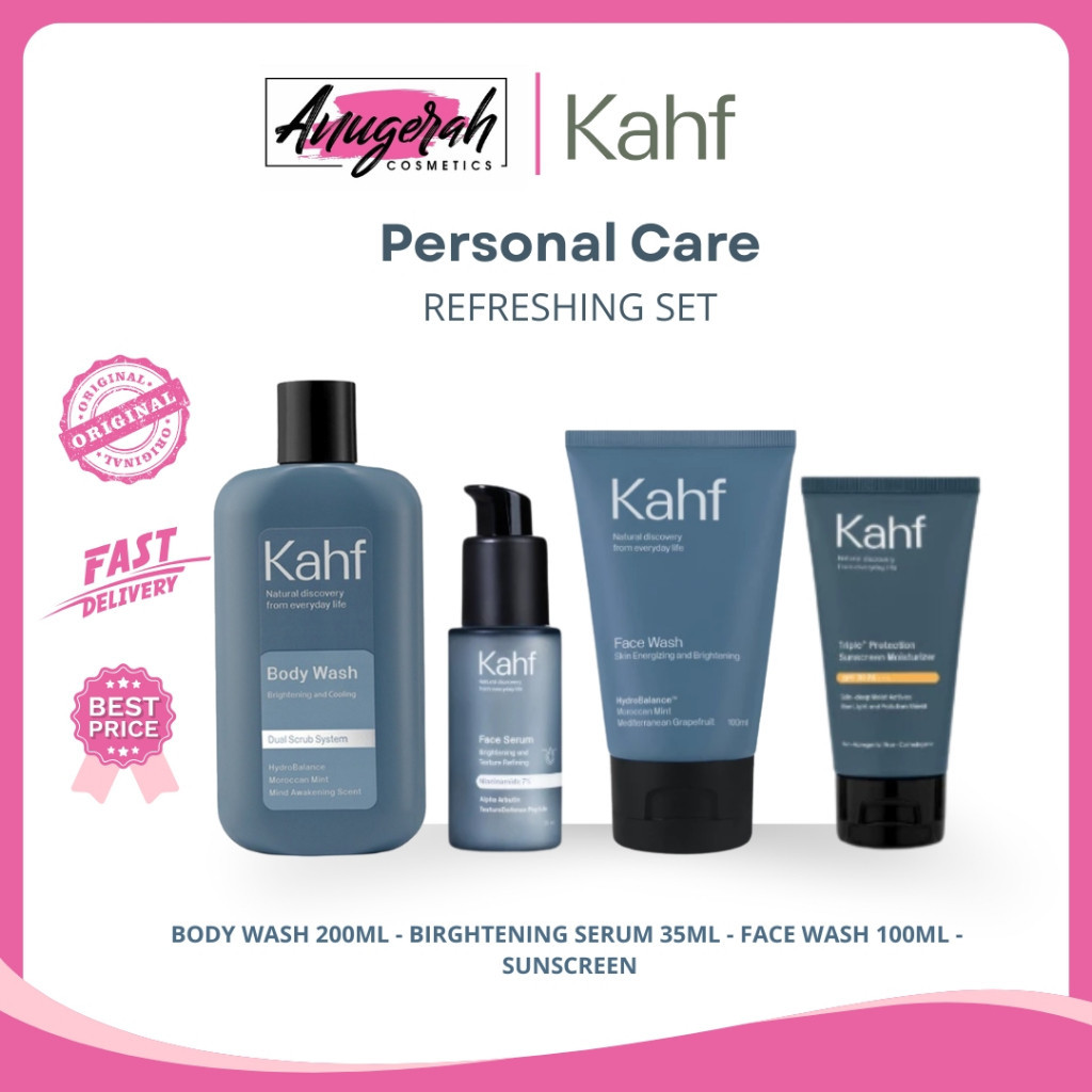 Jual [PAKET] KAHF ISI 4 ( Body Wash 200ml + Brightening Serum 35ml ...