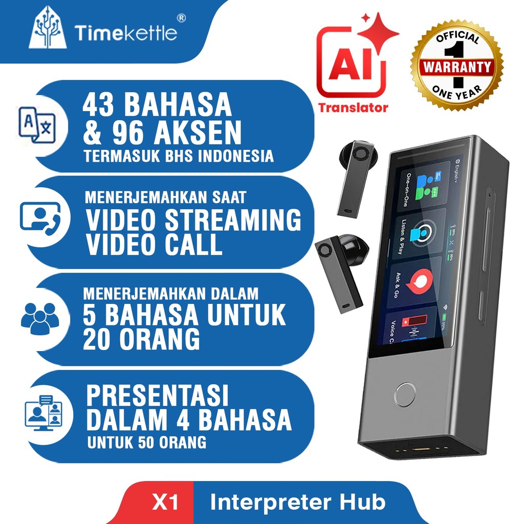 Jual Timekettle X1 AI Translator | Alat Penerjemah All-in-One Real-Time ...