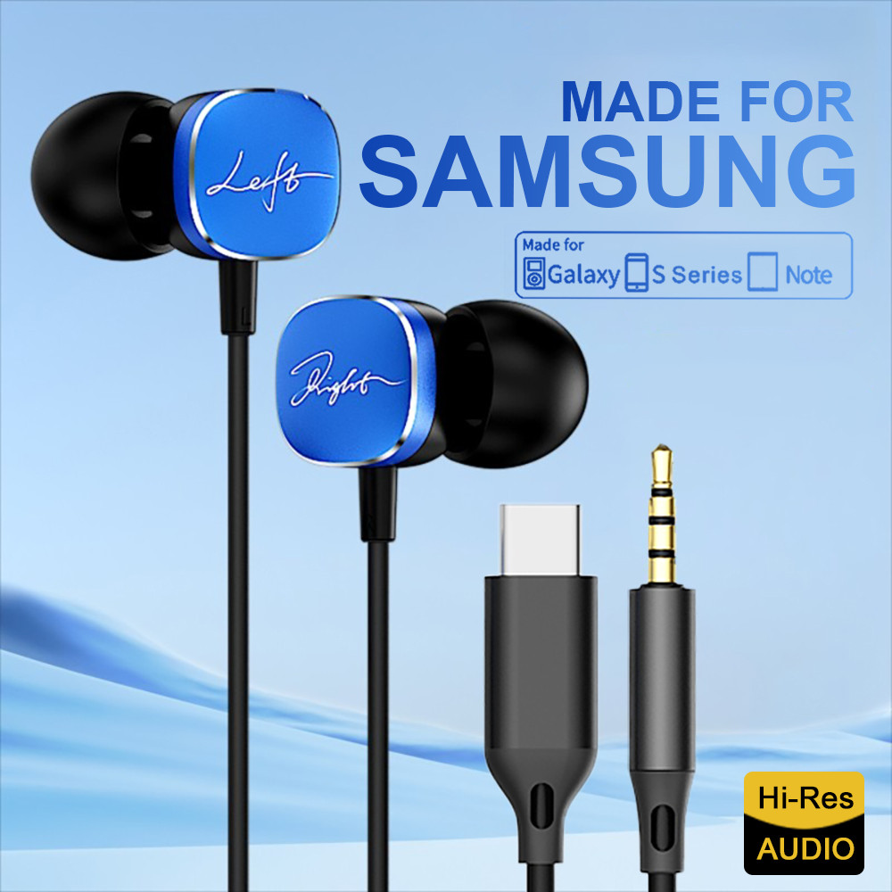 Jual Type C Wired Earphone For Samsung USB C Headphones A56 A55 A54 For ...