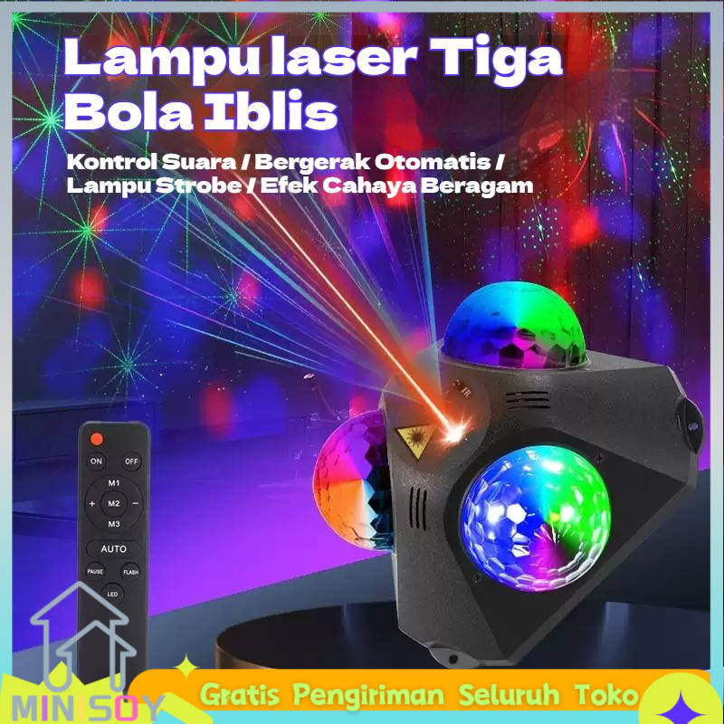 Jual [COD]lampu Disco Led Putar Full Warna 3Bola 15W Lampu Diskotik ...
