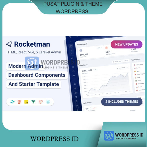 Jual Rocketman Nov, – Tailwind CSS React +, Vuejs , HTML & Laravel ...