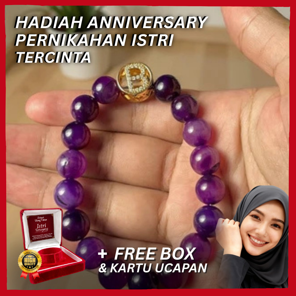 Jual WEARMOURA Kado Anniversary Pernikahan – Gelang Giok Ungu Tua ...