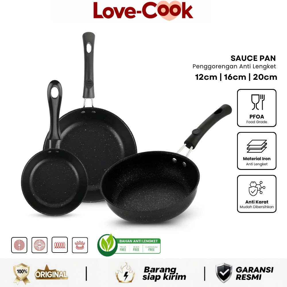 Jual Love Cook-Panci Masak Telur Anti Lengket Premium–Set 3 Ukuran ...