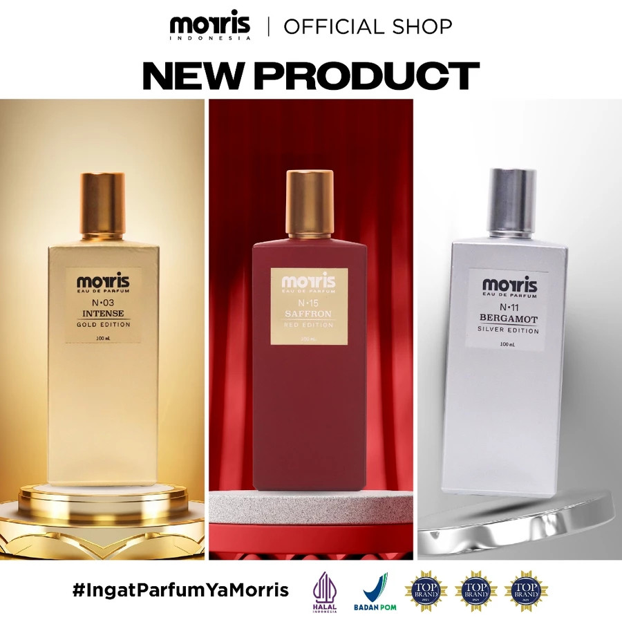 Jual Morris Eau De Parfum Red Gold Silver 100 ml - Parfum Pria | Shopee ...