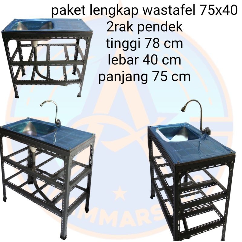 Jual MeeTeu Wastafel portable /Bak Cuci Piring stailess2 rak ...