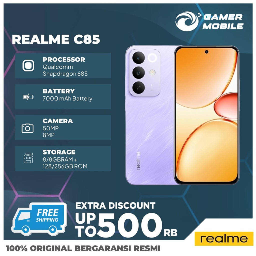 Jual realme C85 [6GB / 8GB + 128GB / 256GB] (7000mAh Titan Battery ...
