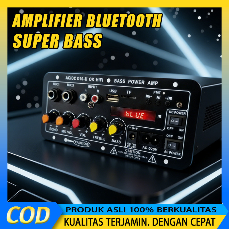 Jual Amplifier Bluetooth 2000W Super Bass 12V 24V 220V Modul Power ...