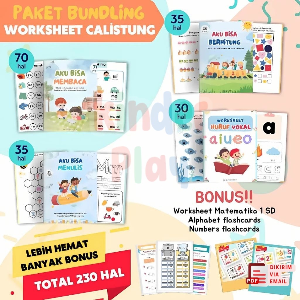 Jual Paket Bundling Worksheet Calistung Anak (230 Halaman) – Belajar ...