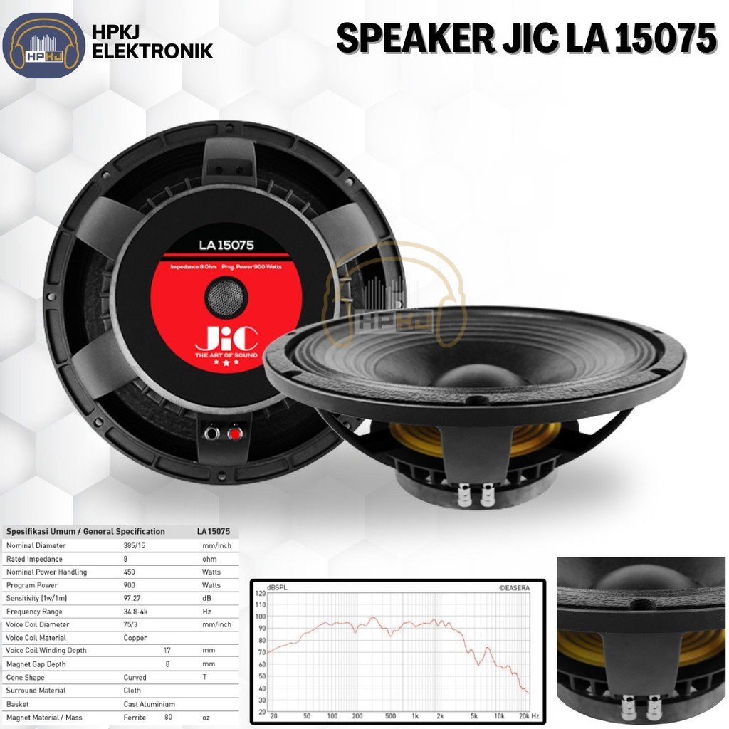 Jual SPEAKER KOMPONEN JIC 15 INCH LA 15075 Speaker JIC LA 15075 LA15075 ...