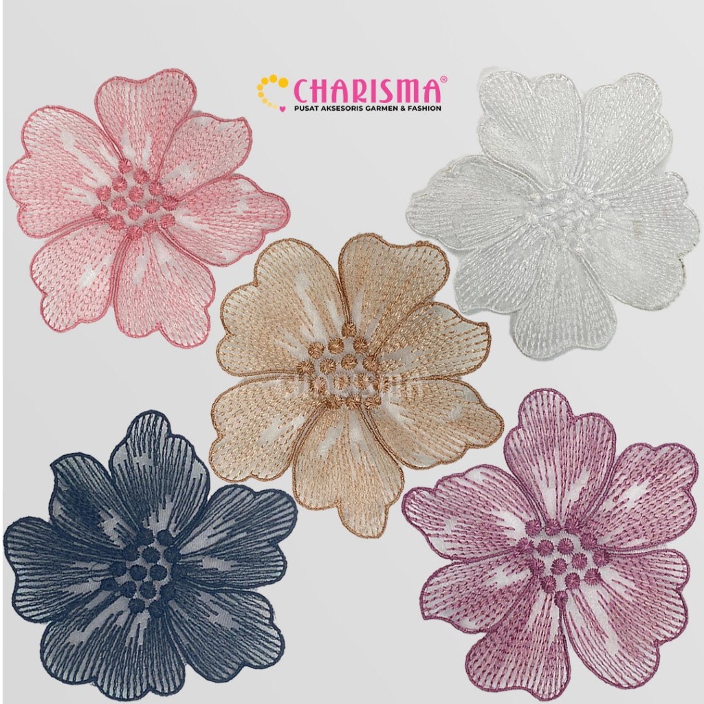 Jual Charisma Aplikasi Bordir Organza AP 5784 - Aplikasi Bordir Bunga ...