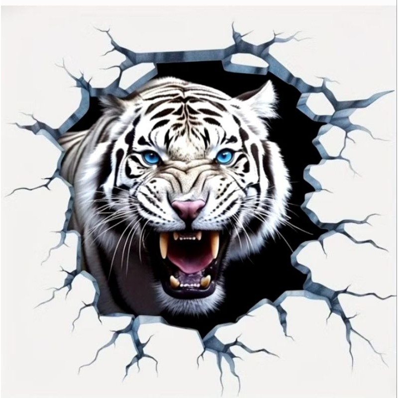Jual Stiker 3d Macan Putih Keren, Bahan Vinil, Anti Air, Ukuran 20 Cm ...