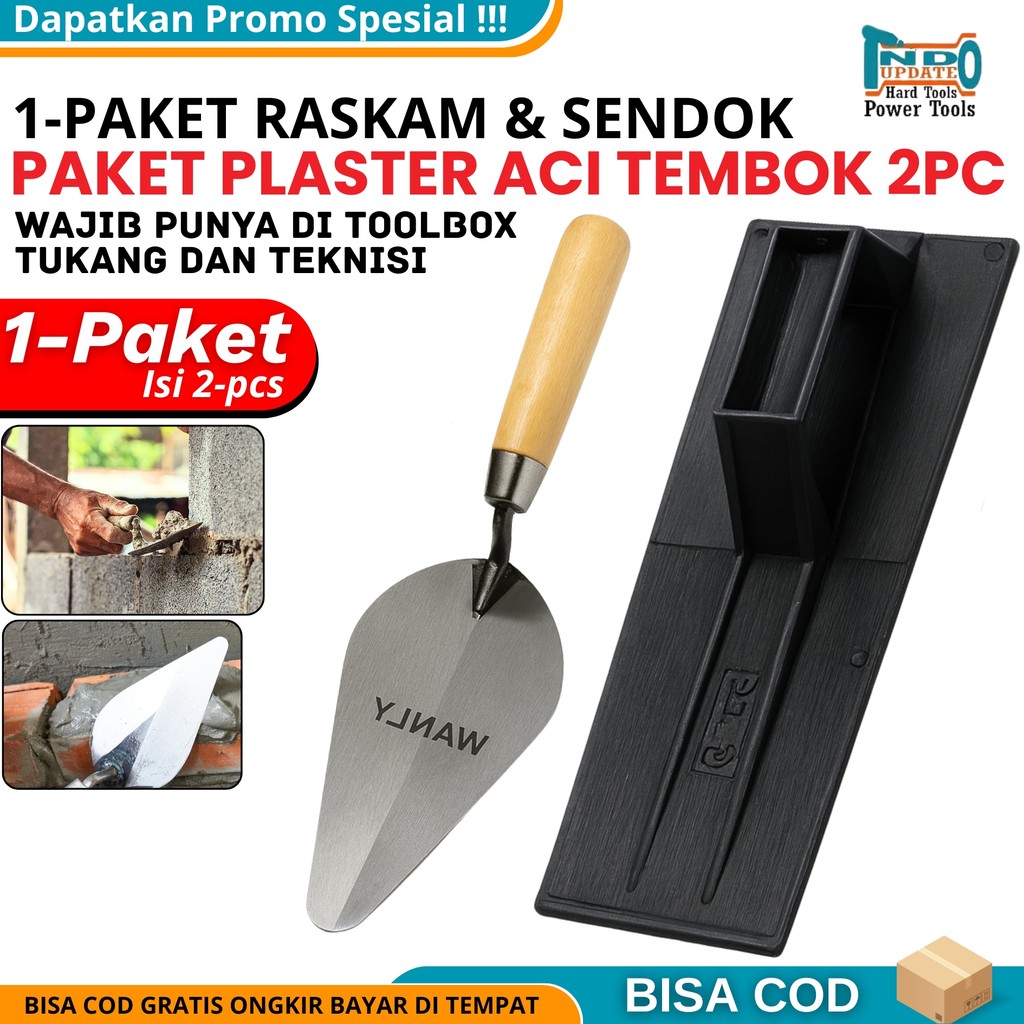Jual Paket Alat Tukang Isi 2 Roskam PVC Dan Sendok Semen Plester Acian ...