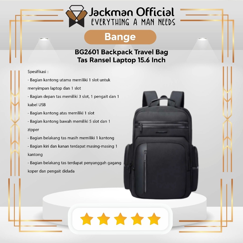 Jual JACKMAN BG2601 Backpack Travel Bag - Tas Ransel Laptop 15.6 Inch ...