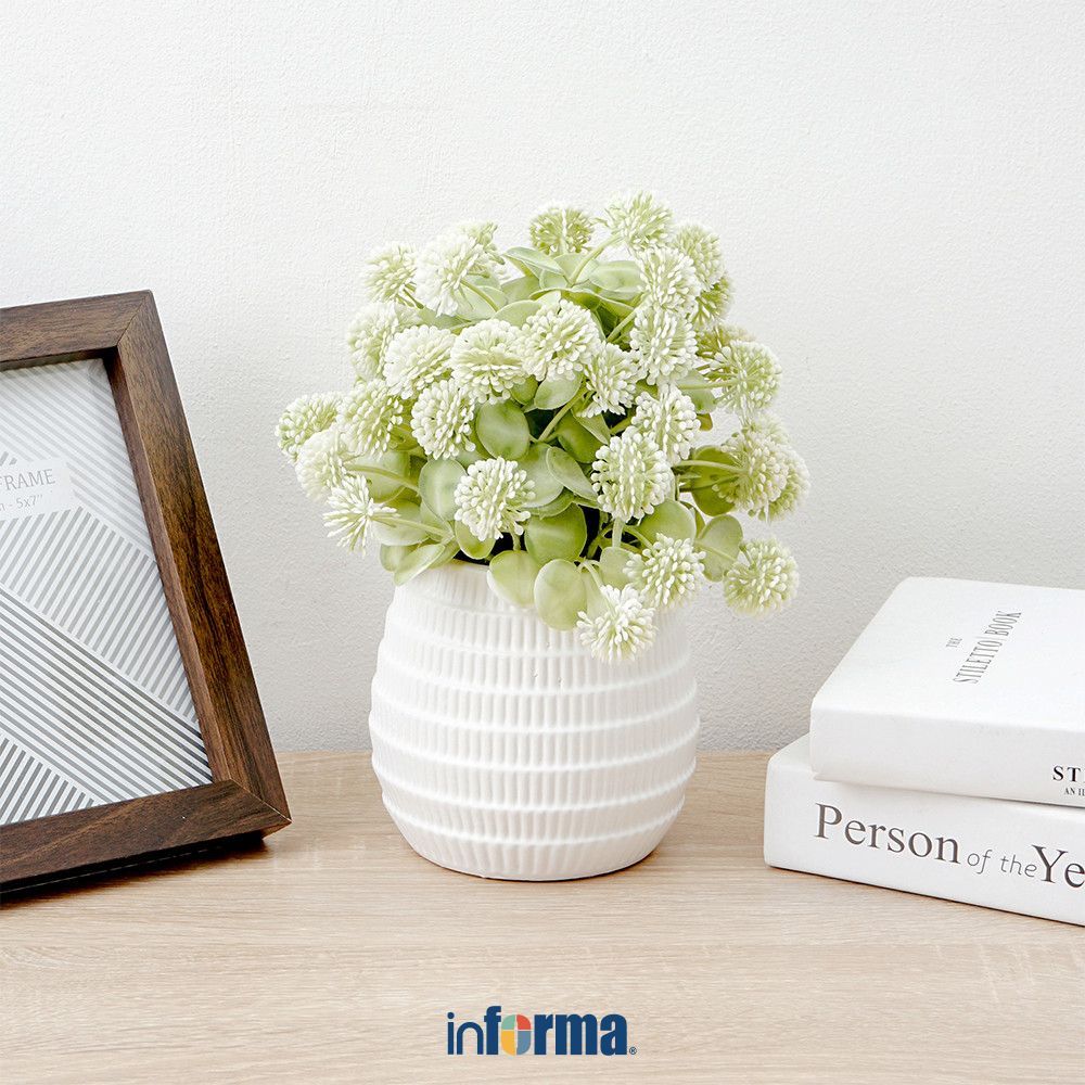 Jual Informa 26 cm Bunga Artifisial Sedum Dengan Pot - Putih Artificial ...