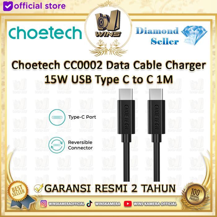 Jual Choetech CC0002 Data Cable Charger 15W USB Type C to C 1M | Shopee ...