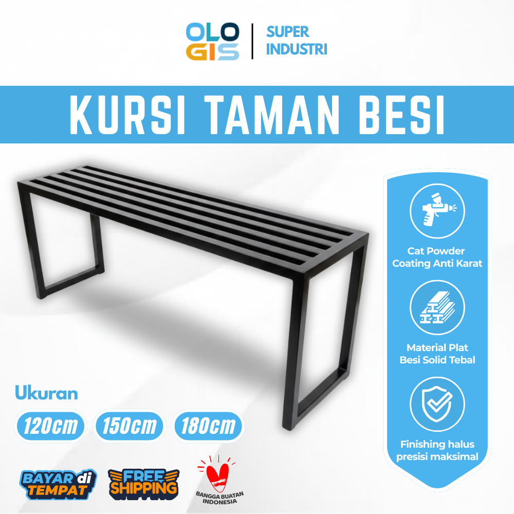 Jual OLOGIS - Kursi Taman Teras Halaman Outdoor Kursi Besi Panjang 180 ...